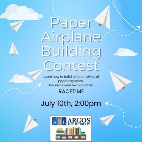 Paper Airplane Building Contest - Argos Public Library